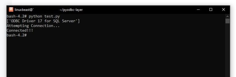 Connecting AWS Lambda to Microsoft SQL Server Using PyODBC | Linuxbeast